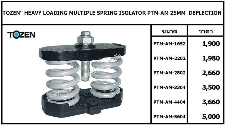 TOZEN'' HEAVY LOADING MULTIPLE SPRING ISOLATOR PTM-AM 25MM DEFLECTION