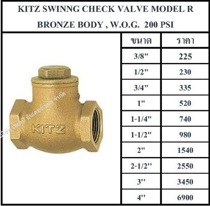 KITZ SWING CHECK VALVE MODEL R