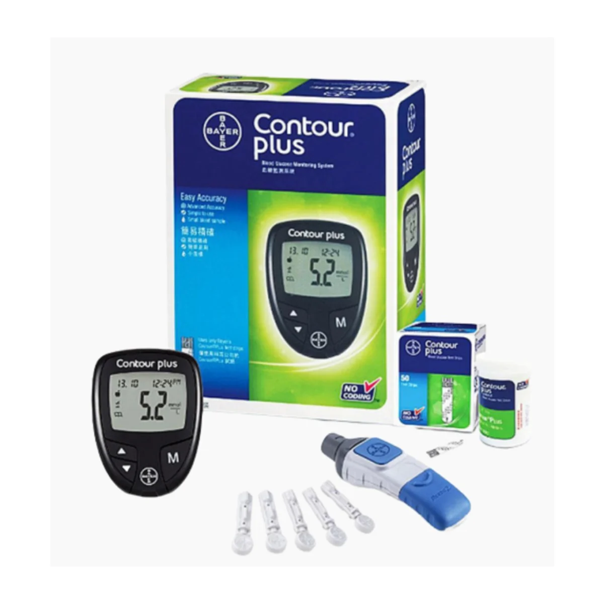 ชุดเครื่องตรวจน้ำตาลในเลือด Bayer Contour Plus