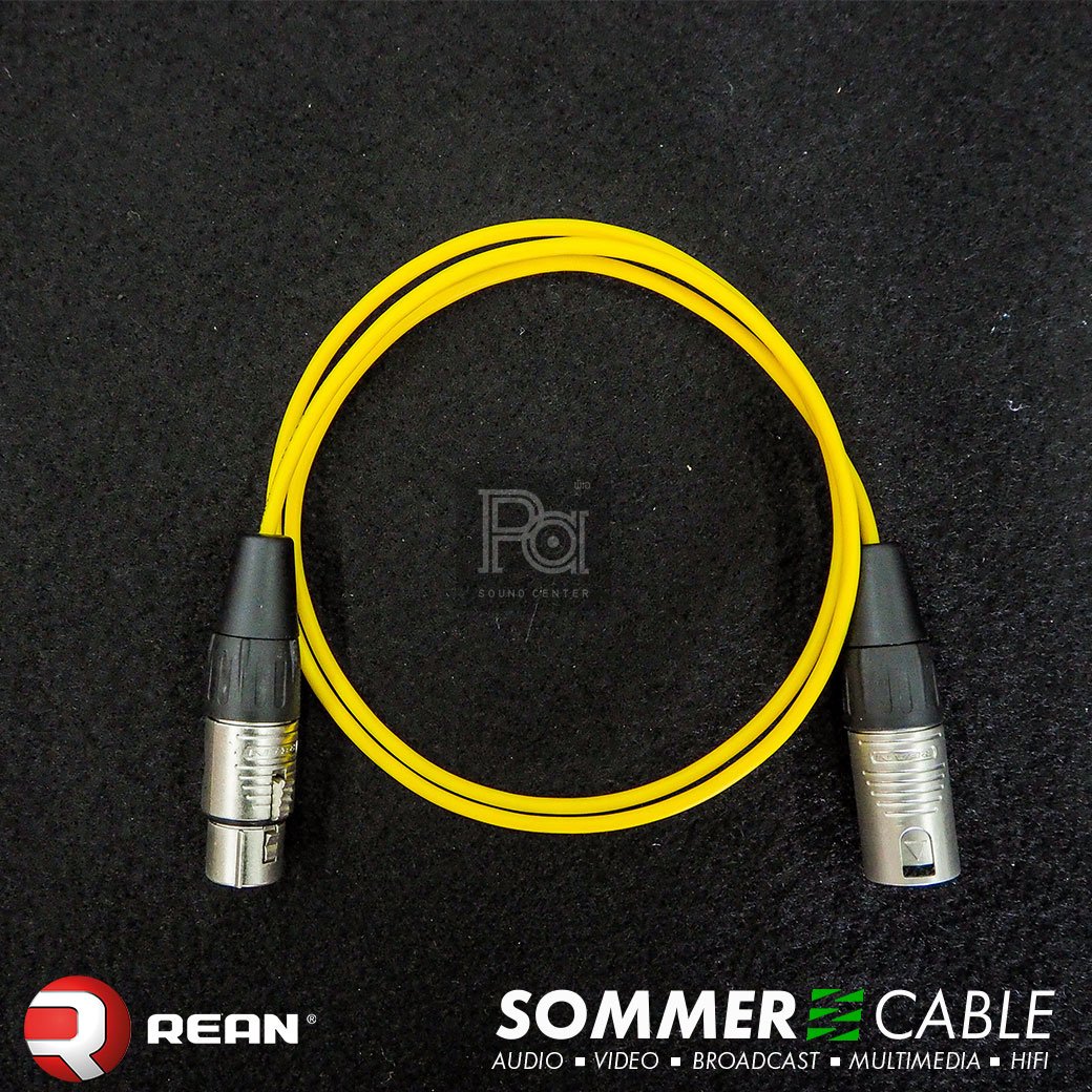 Sommer lsopod สีเหลือง สาย XLR REAN ผู้ RC3M + XLR RC3F 1 เมตร
