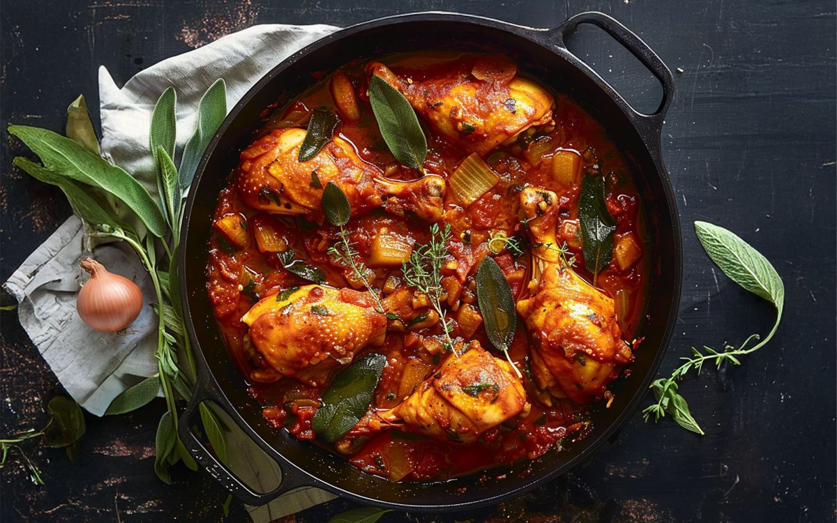 Pollo alla Cacciatora สตูไก่สูตรอิตาเลียนจากแคว้น Tuscany