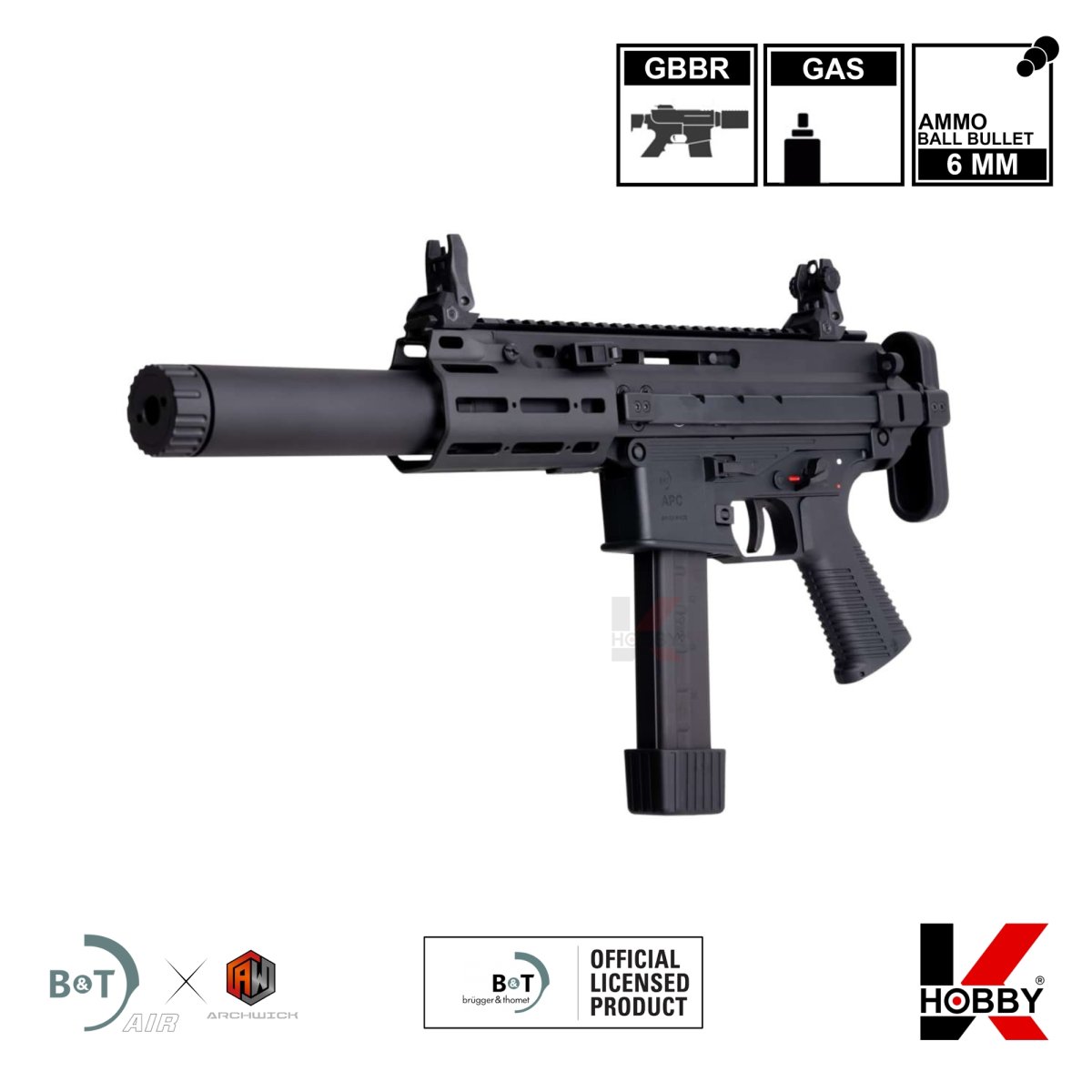 B&T AIR - APC9K PRO SD2 SMG GBB (by ARCHWICK)