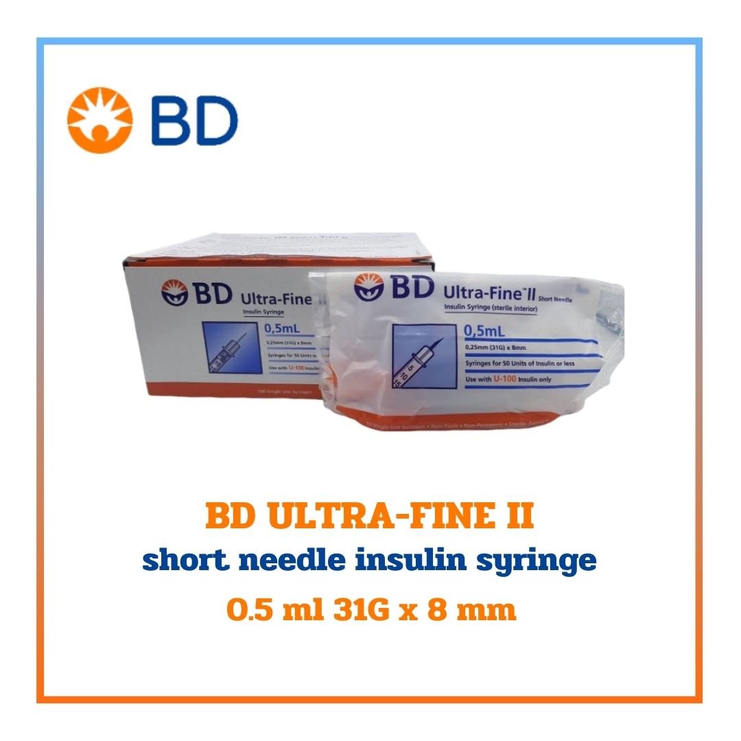 BD Ultra-Fine II short needle Insulin syringe 0.5ml 31G x 8mm - nthailand