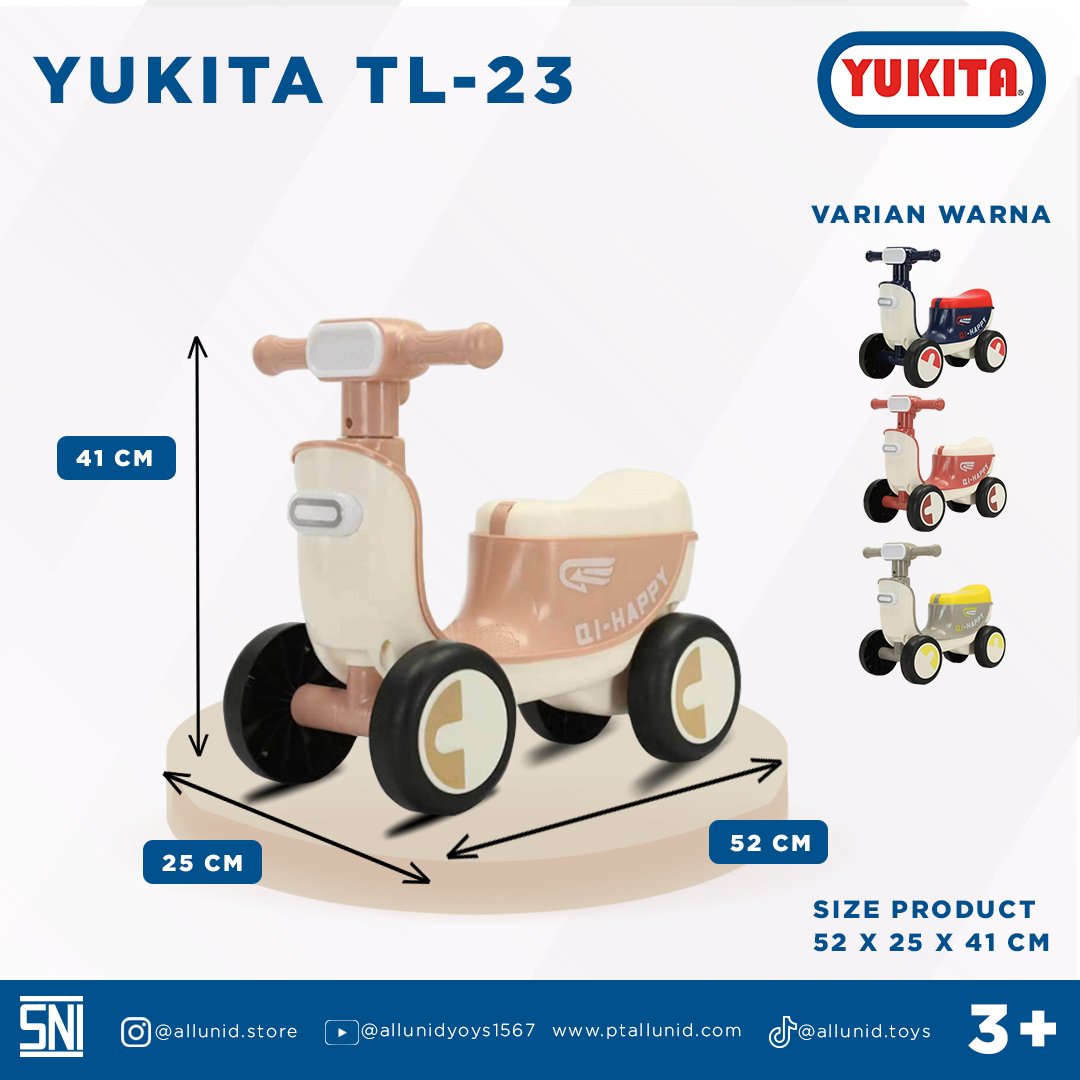 Mainan Anak Skuter Santuy Yukita Tolo TL-23 Cute Push Toys Sepeda ...