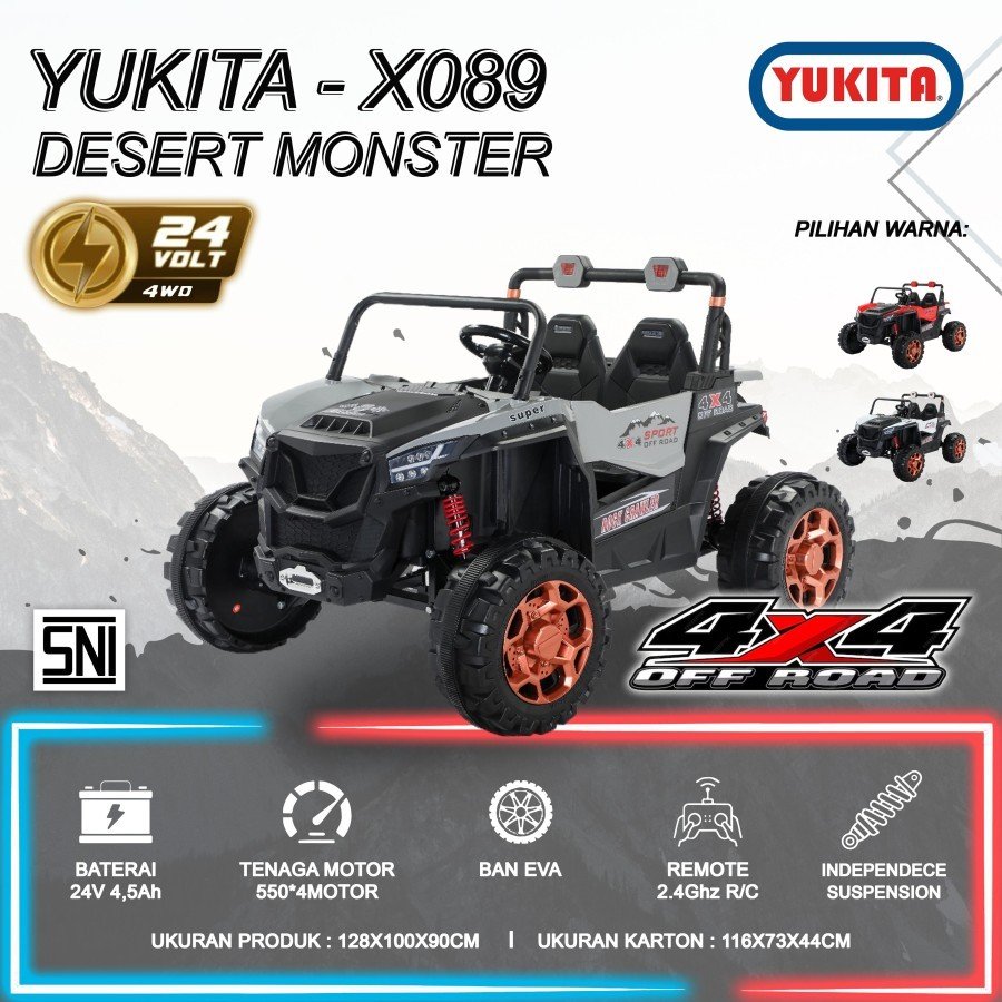 Mainan Mobil Aki Mobil Remote Control Yukita X089 24VOLT Desert Monster ...