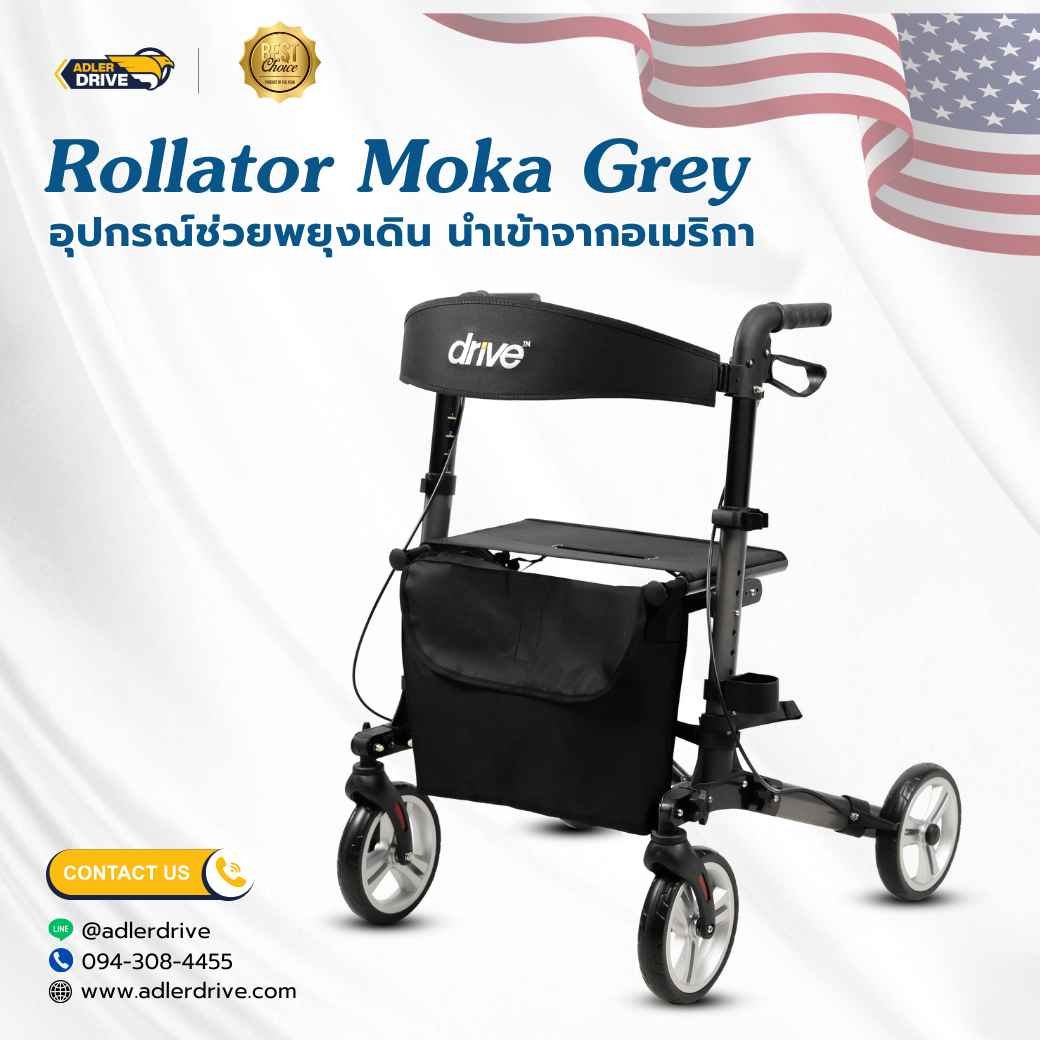 อุปกรณ์ช่วยพยุงเดิน Rollator Moka Grey สินค้านำเข้าจากอเมริกา (USA) วอ ...