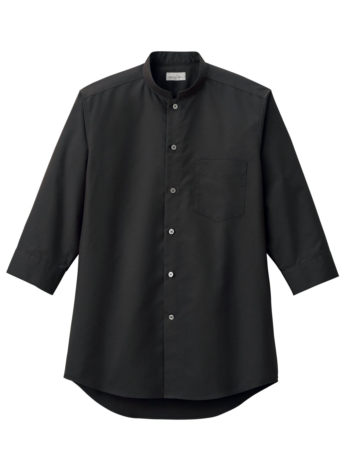 Men 3/4 Sleeves Stand Collar Shirts