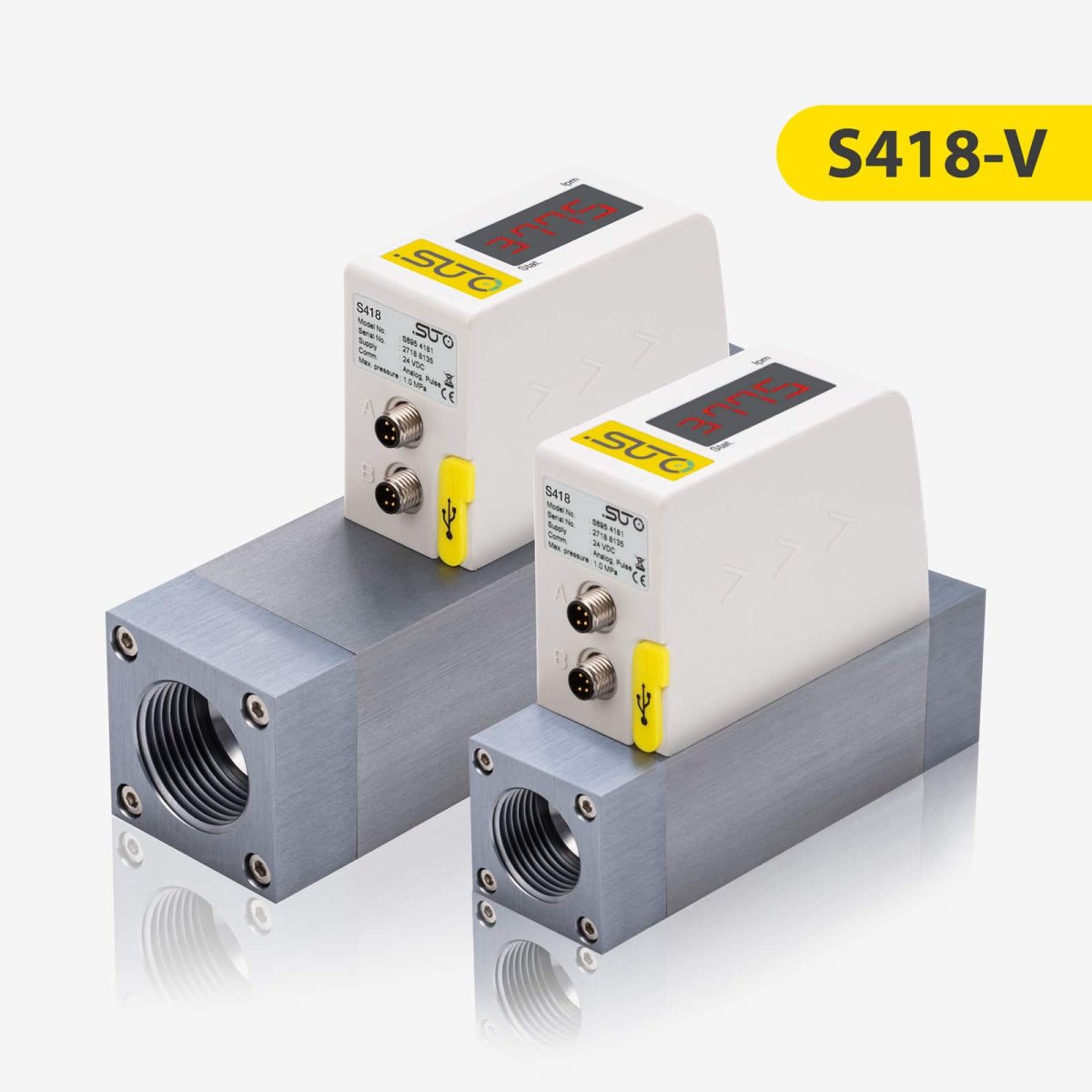 S418-V Compact Flow Meter for Vacuum Applications (Inline-Sensor)