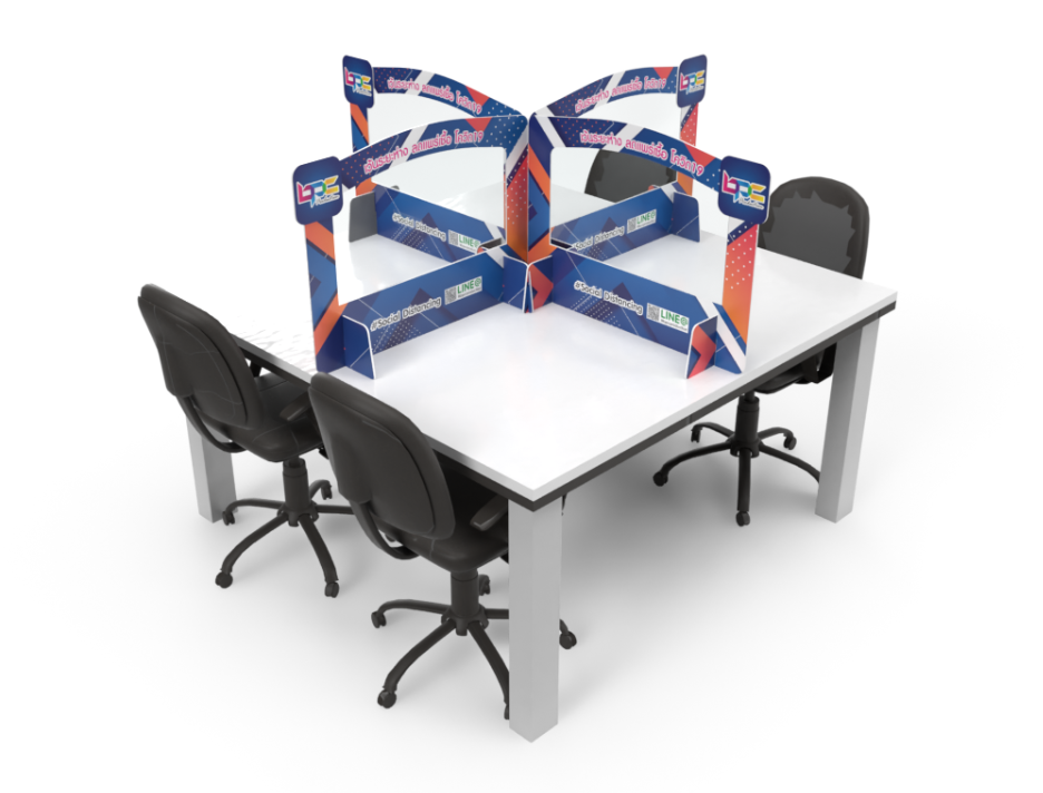 Covid-19 Foam board partition stand 4 seats