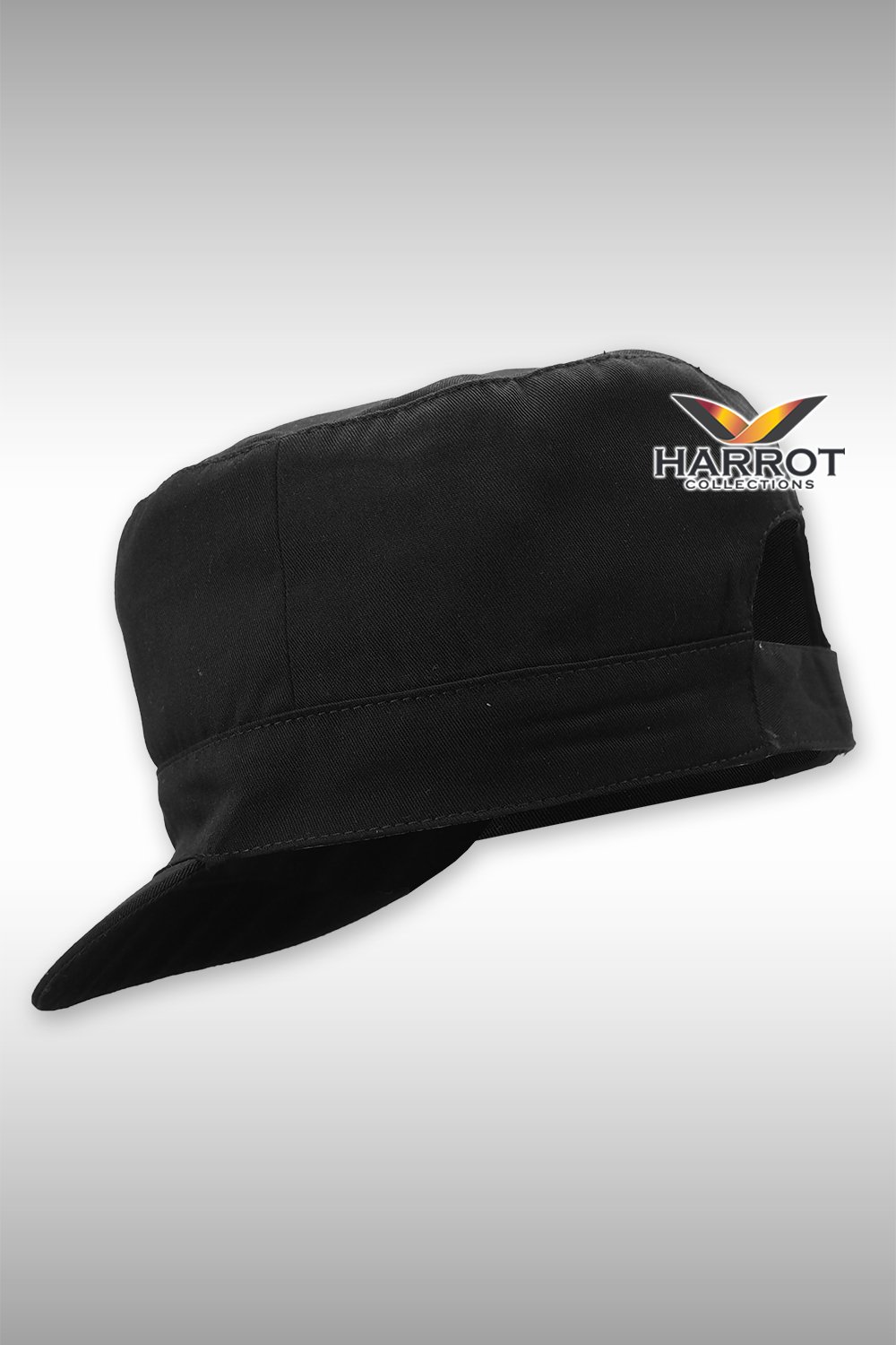 หมวกเชฟ หมวกแก๊ป มารีน สีดำ (FSC1502) - harrot