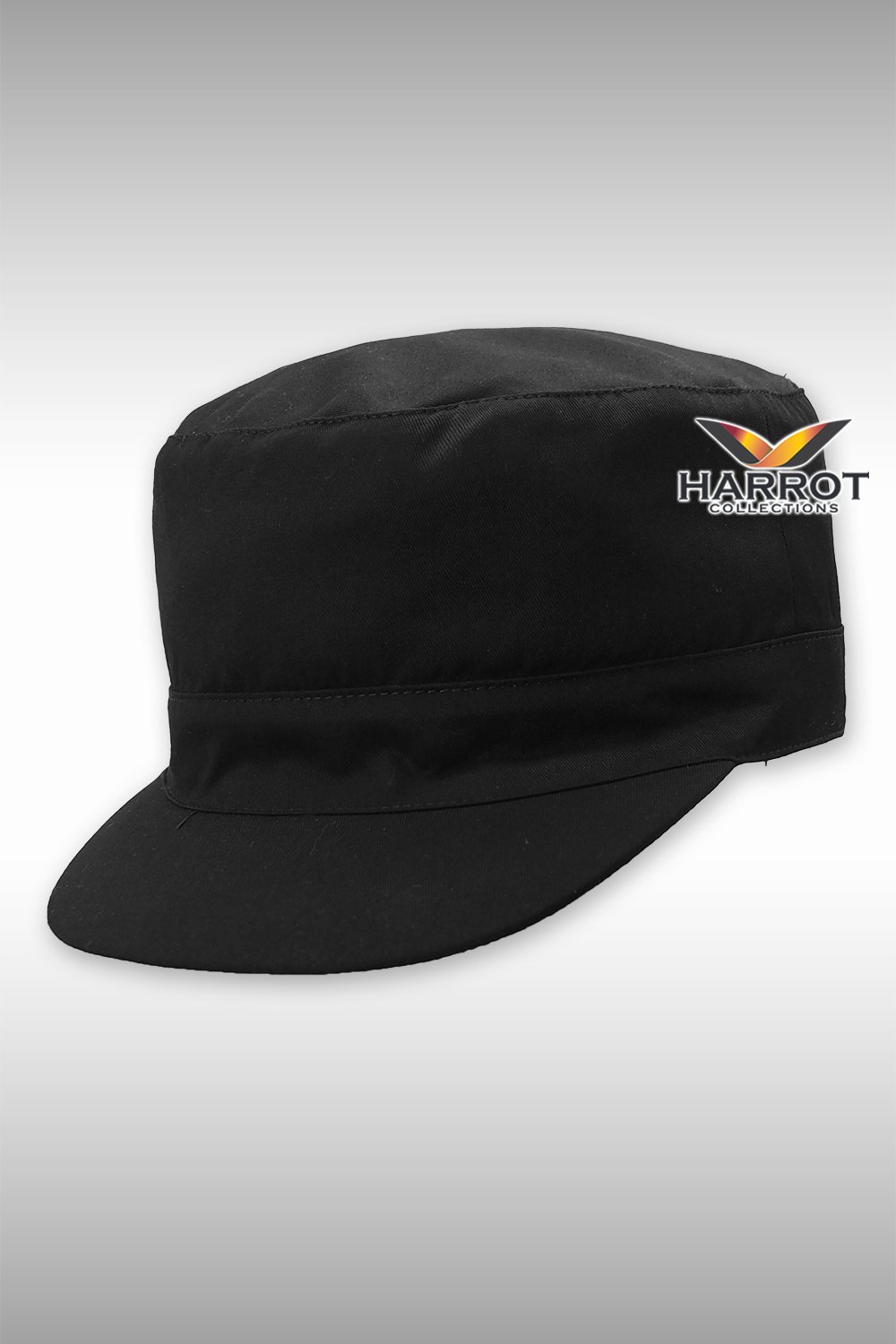 หมวกเชฟ หมวกแก๊ป มารีน สีดำ (FSC1502) - harrot