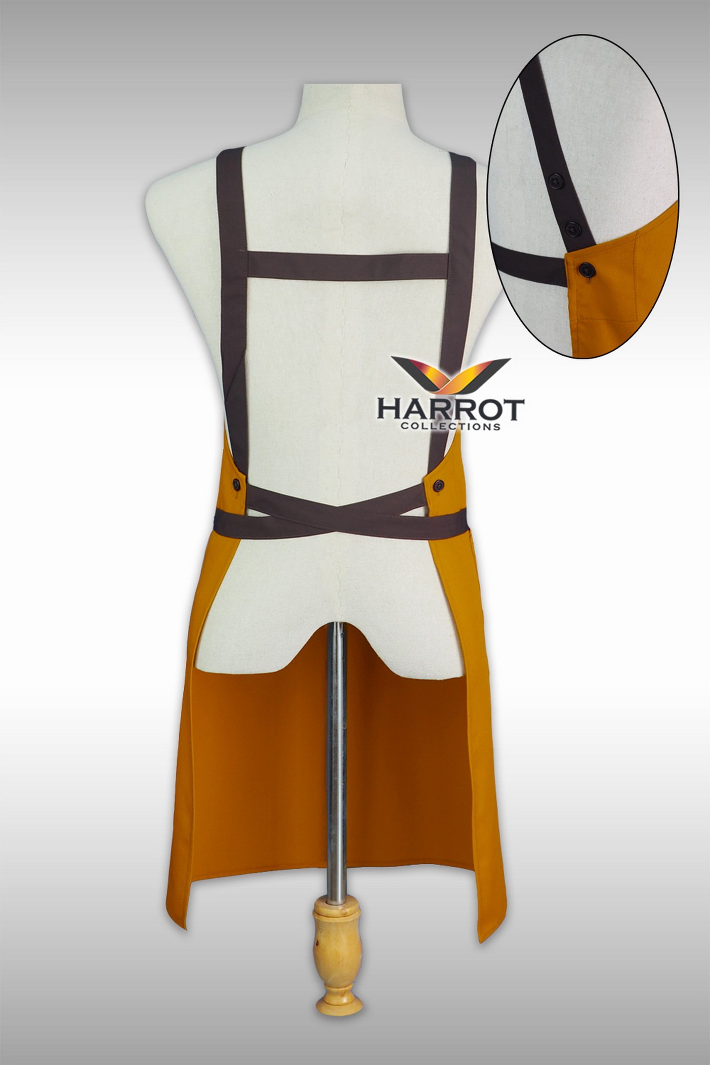 Brown-Mustard Loft Full Apron - harrot