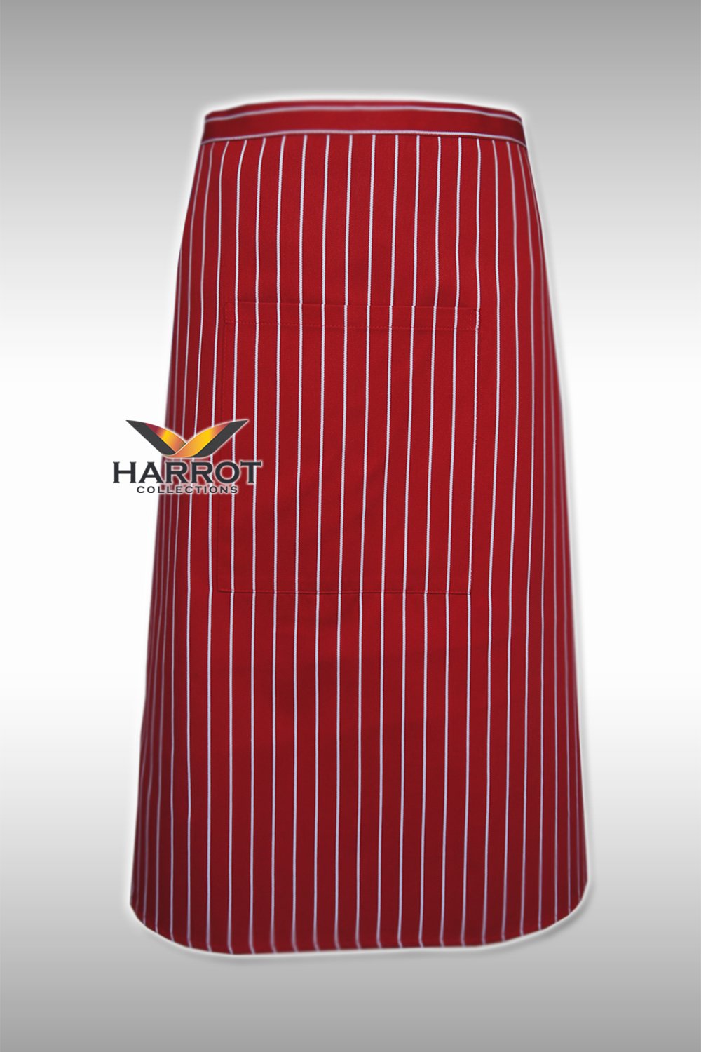 Red Chalk Stripe Half Long Apron - harrot