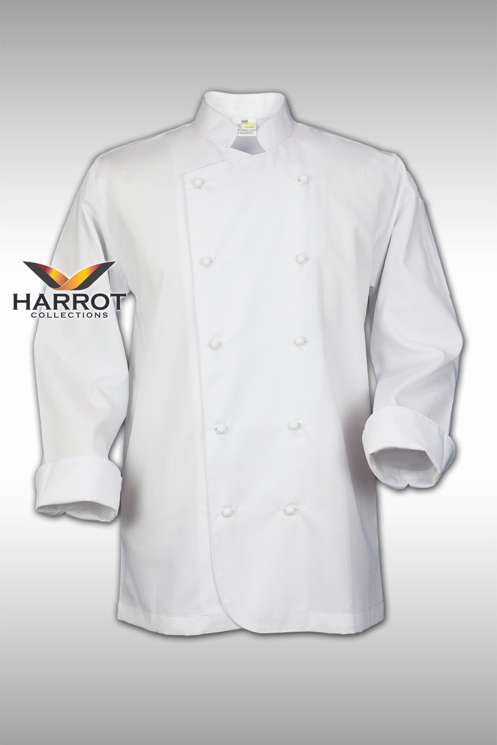 White stud buttons white long sleeve chef jacket (FSS0211) - harrot