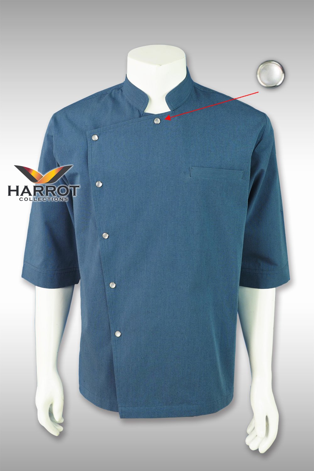 Indigo Blue chef jacket (FSS0351) - harrot