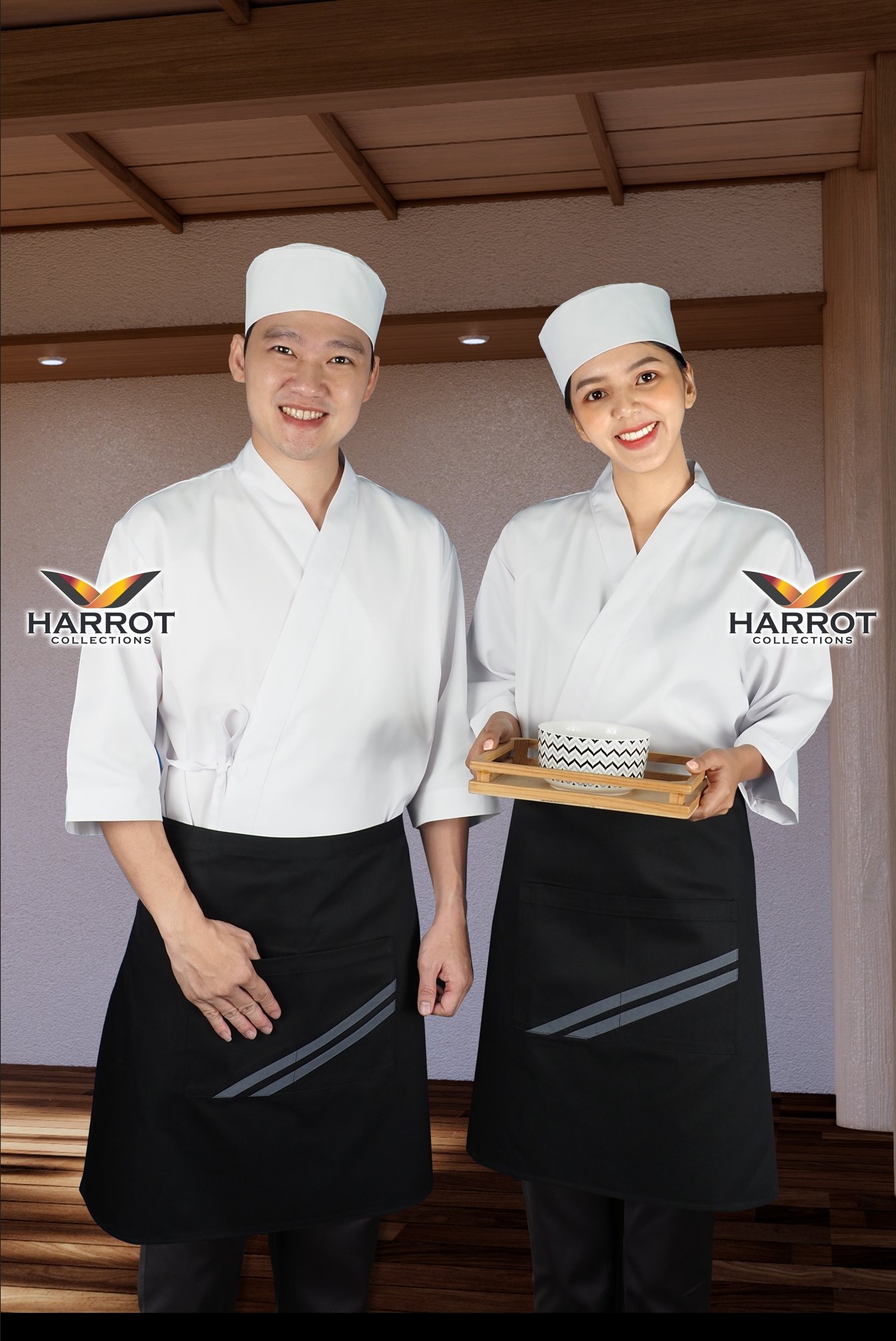 White Japanese Chef Jacket (FSS0610) Unisex - harrot