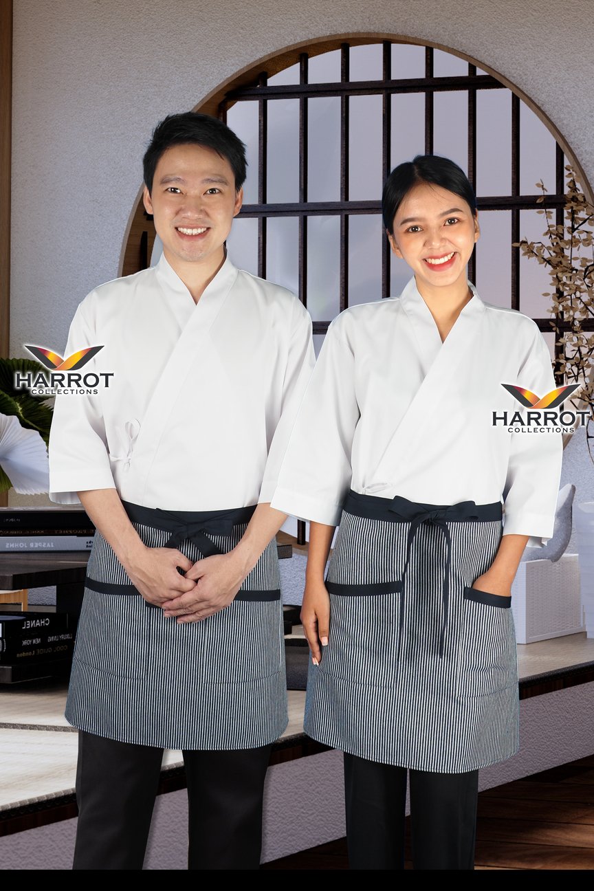 White Japanese Chef Jacket (FSS0610) Unisex - harrot