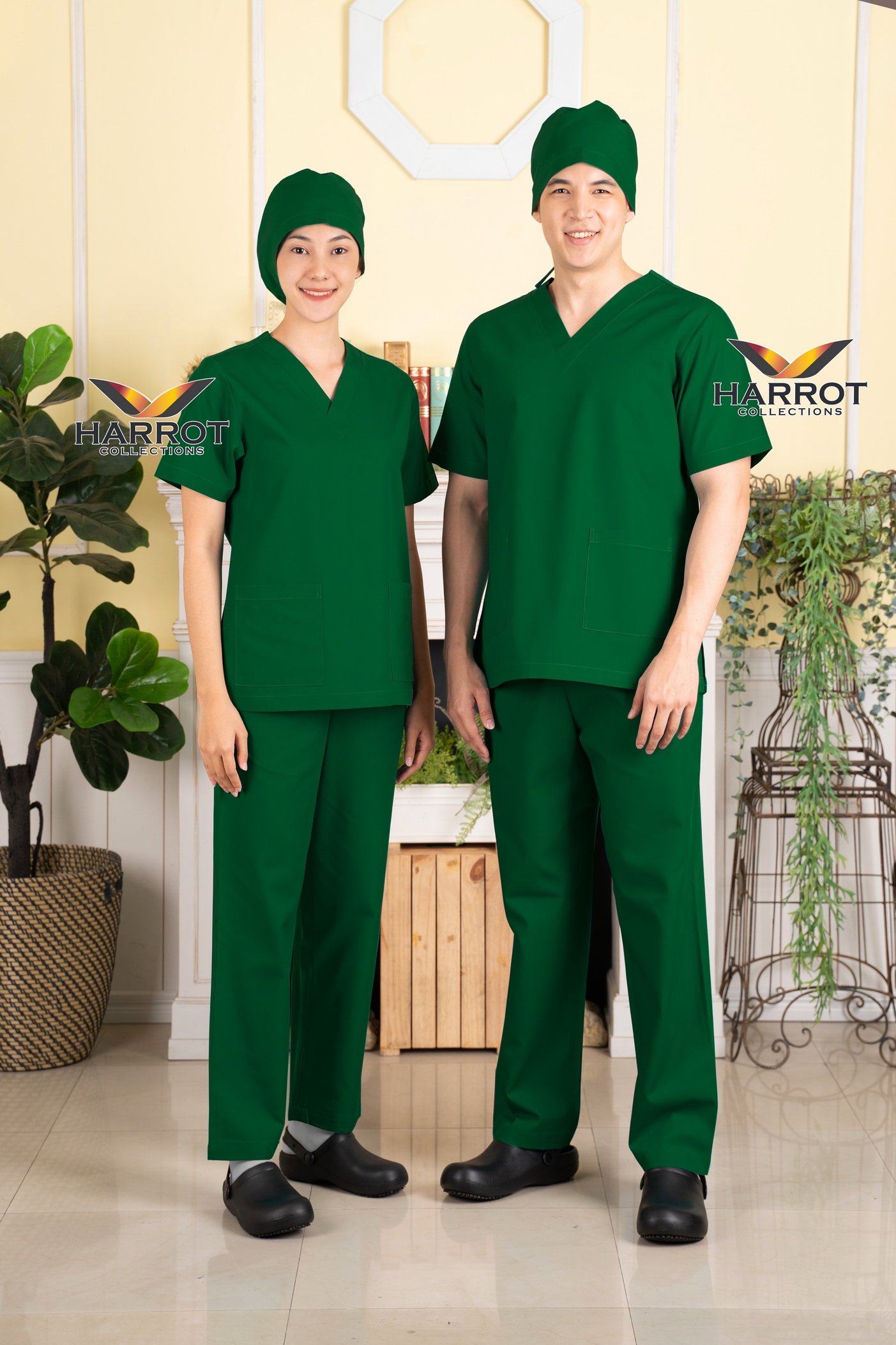 Green short sleeve scrub set - harrot