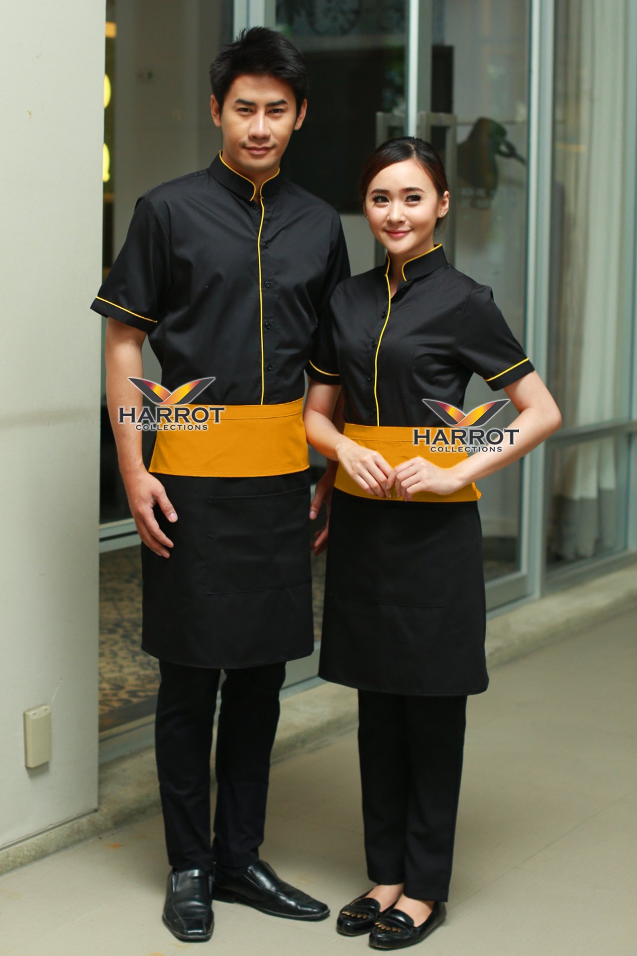 Yellow-Yellow Waiter & Waitress Shirt - harrot