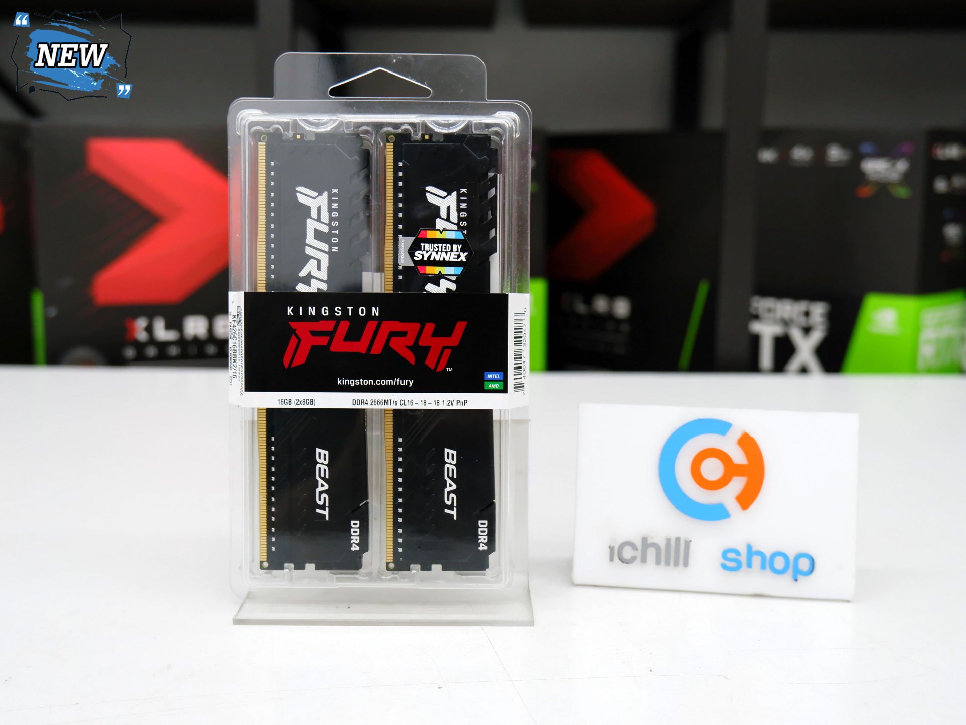 RAM (แรม) KINGSTON FURY BEAST DDR4 16GB 8X2 2666MHZ (ของใหม่) P12388 ...