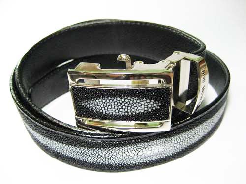 Genuine Stingray Leather Belt in Black Stingray Skin #STM645B-04 ...