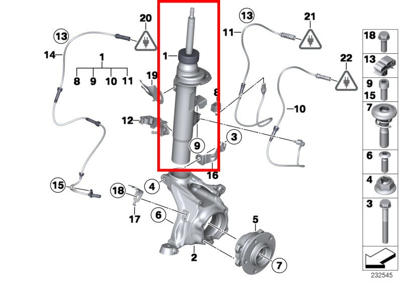 สปริง ด้านหน้าขวา หมายเลขชิ้นส่วน: 37116797026 6797026 - sseuroparts