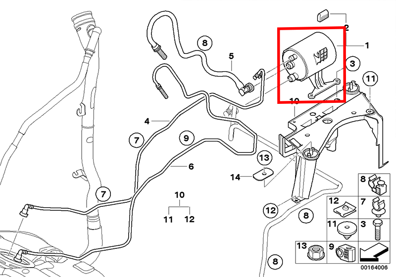 ห้องดักไอน้ำมันแบบใช้คาร์บอน หมายเลขชิ้นส่วน: 16136764046 6764046 ...