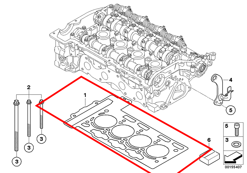 ปะเก็นฝาสูบปลอดแร่ใยหิน หมายเลขชิ้นส่วน: 11127595139 7595139 - sseuroparts
