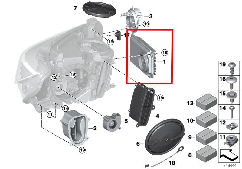 ชุดไฟหน้าไฟ LED หมายเลขชิ้นส่วน: 63117367261 7367261 - sseuroparts