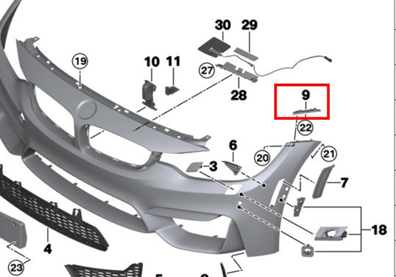 ส่วนรองรับกันชน ด้านซ้าย หมายเลขชิ้นส่วน: 51118057255 8057255 - sseuroparts