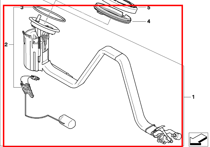 Delivery unit with in-tank pump, right Part number: 16117373524 7373524 ...