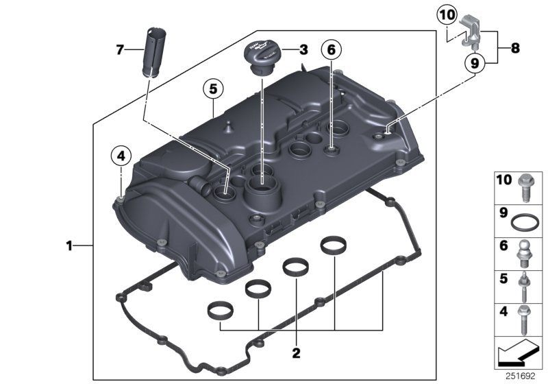 Cylinder head cover Part number: 11127646553 7646553 - sseuroparts
