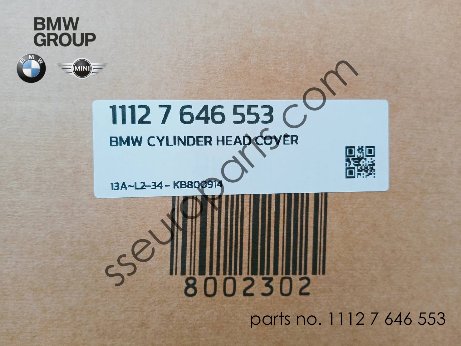 Cylinder head cover Part number: 11127646553 7646553 - sseuroparts