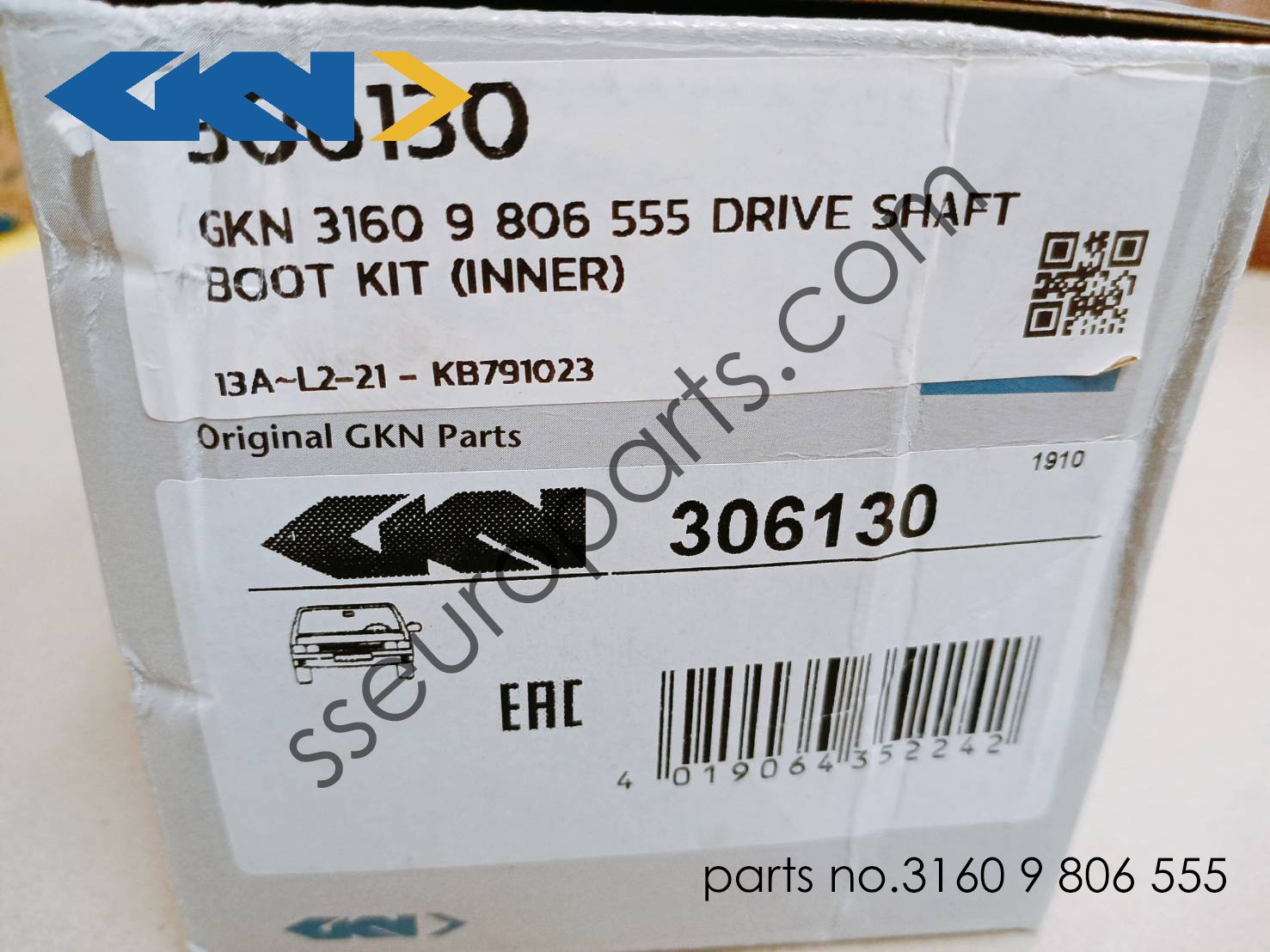 ชุดซ่อมแผ่นพับยืด ด้านใน หมายเลขชิ้นส่วน: 31609806555 9806555 GKN ...