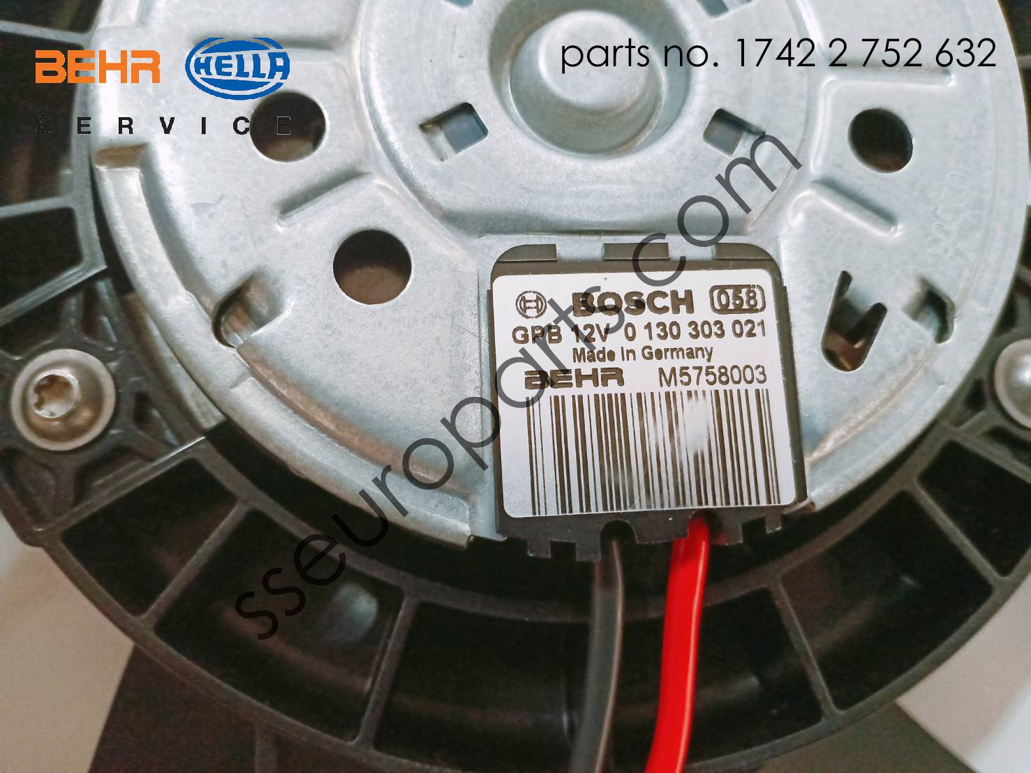 Fan housing with fan Part number: 17422752632 2752632 BEHR - sseuroparts