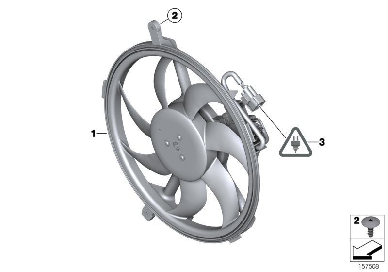 Fan housing with fan Part number: 17422752632 2752632 BEHR - sseuroparts