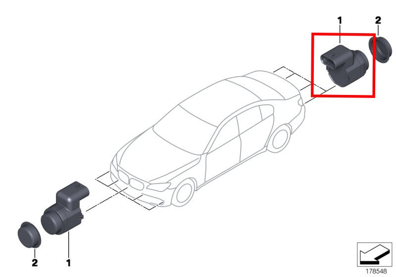 เซ็นเซอร์อัลตราโซนิก, สีแดง Crimson 66209114344 9114344 - sseuroparts