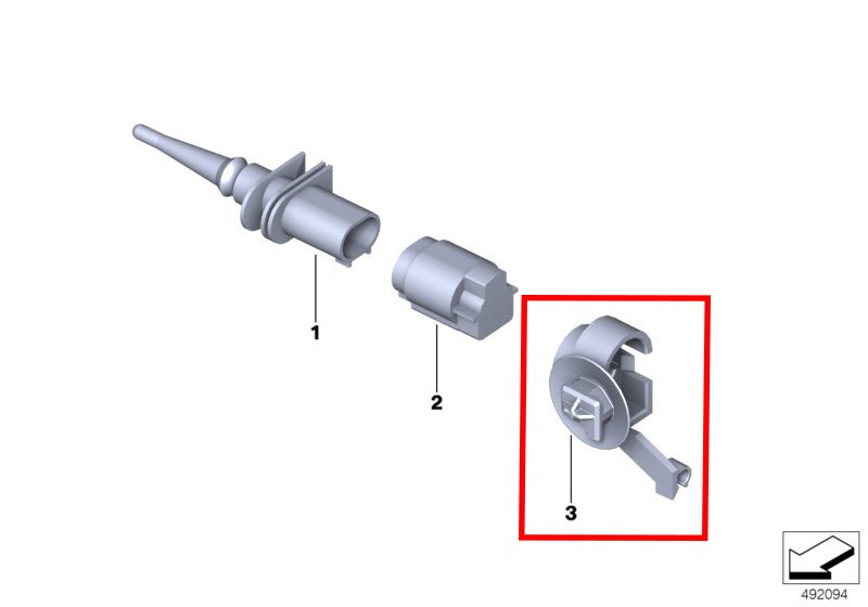 ตัวยึดเซ็นเซอร์อุณหภูมิ หมายเลขชิ้นส่วน: 61138091790 8091790 - sseuroparts