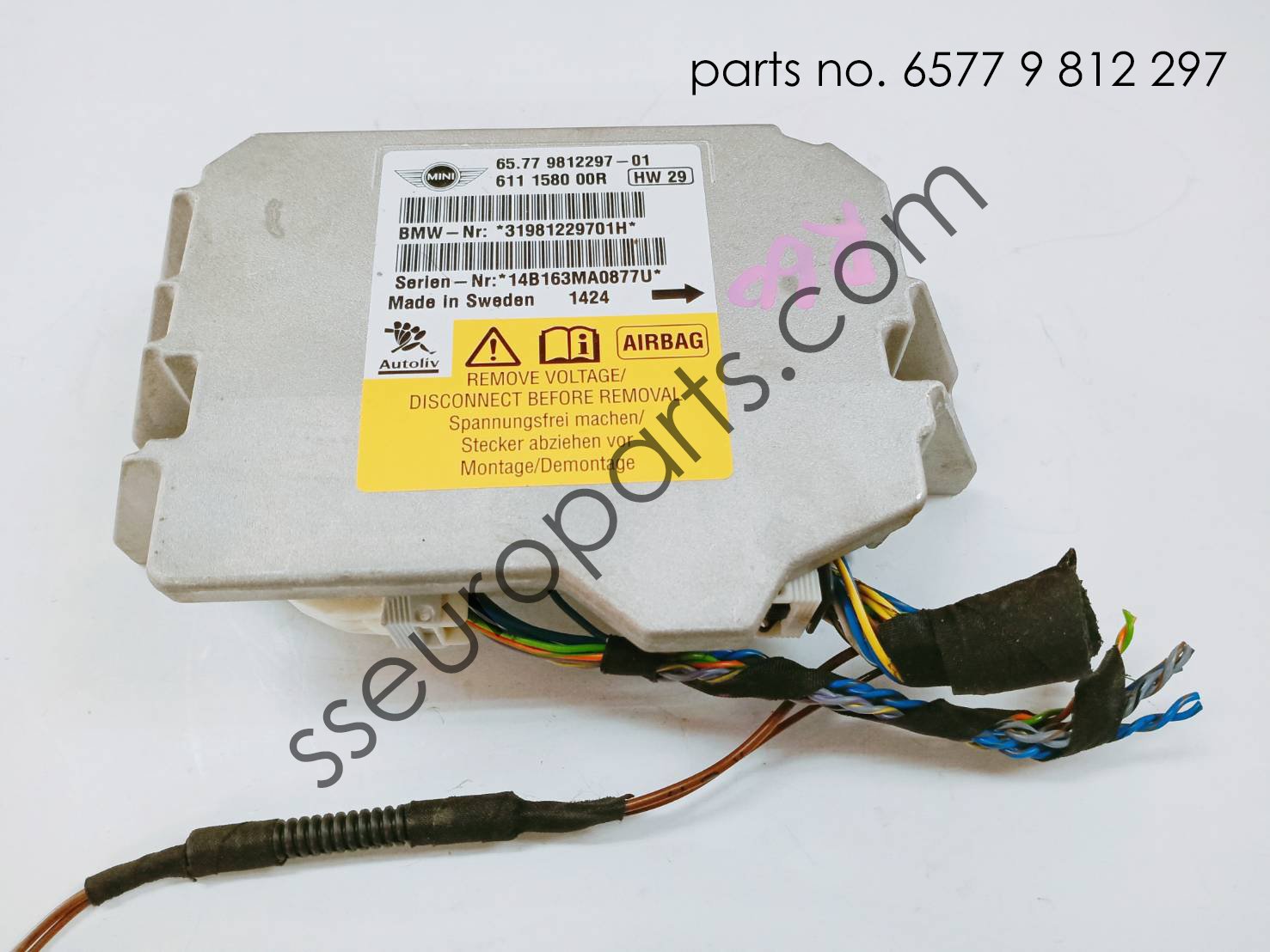 ชุดควบคุมถุงลมนิรภัย 65779812297 9812297 - sseuroparts