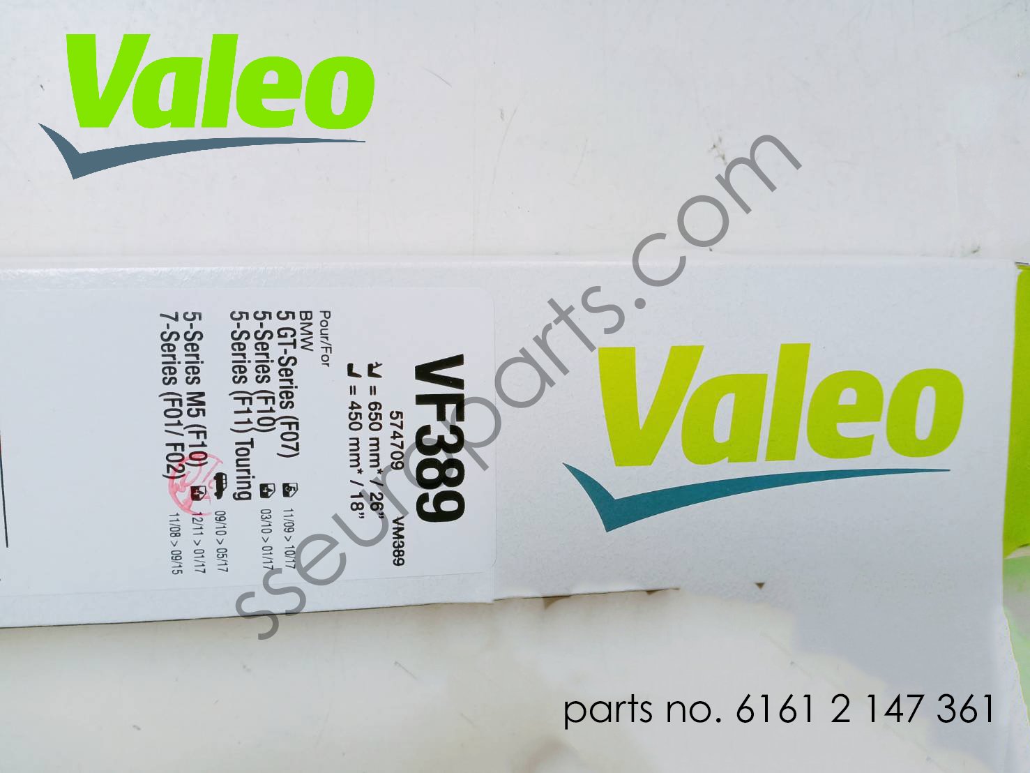 ชุดใบปัดน้ำฝน หมายเลขชิ้นส่วน: 61612147361 2147361 VALEO VF389 ...
