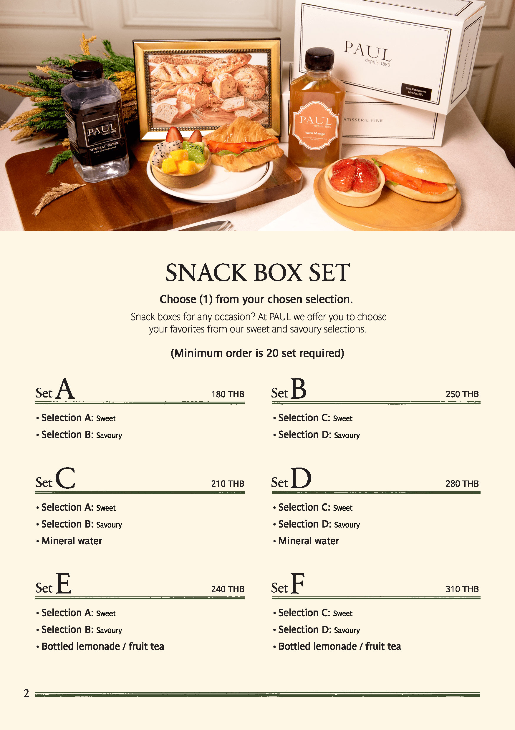 PAUL Catering menu, Snack box, - paulthailand