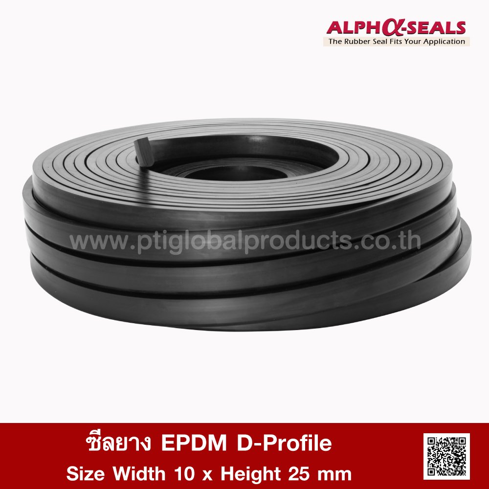 EPDM Rubber D-Profile 10x25mm Tel : 0-2257-7145 - ptiglobalproducts