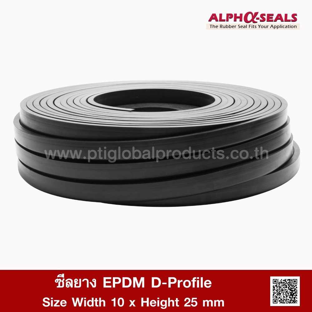 EPDM Rubber D-Profile 10x25mm Tel : 0-2257-7145 - ptiglobalproducts
