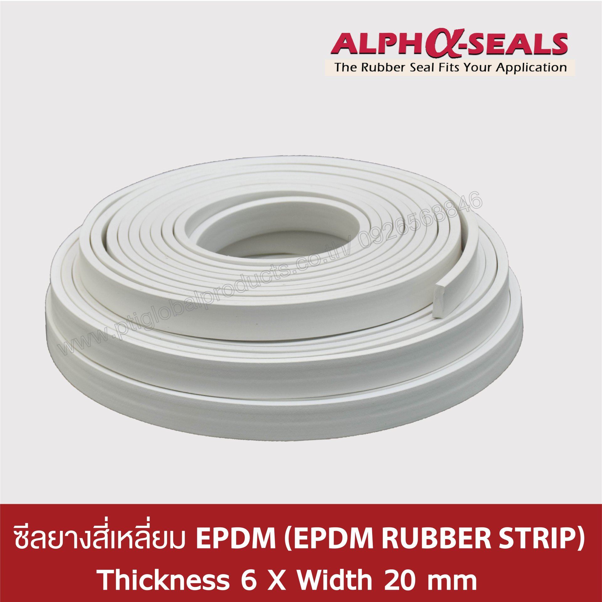White EPDM Rubber strip 6x20 mm Tel: 0926568846 LINE@ @ptigobal ...