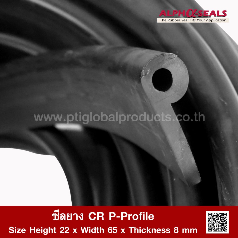 CR Rubber P-Profile 65x22mm - ptiglobalproducts