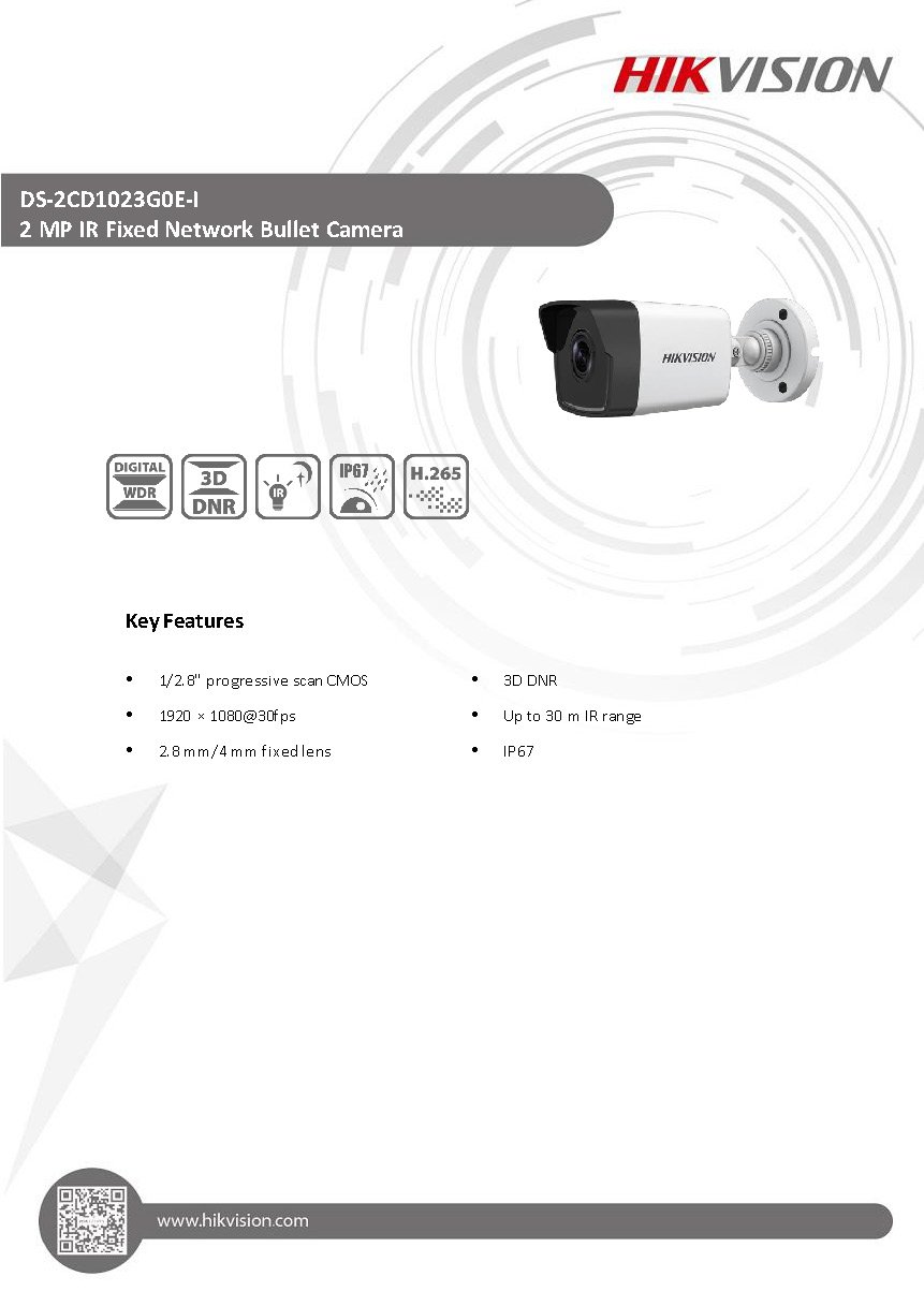 DS-2CD1023G0E-I HIKVISION Bullet IP CAMERA - aimgroup
