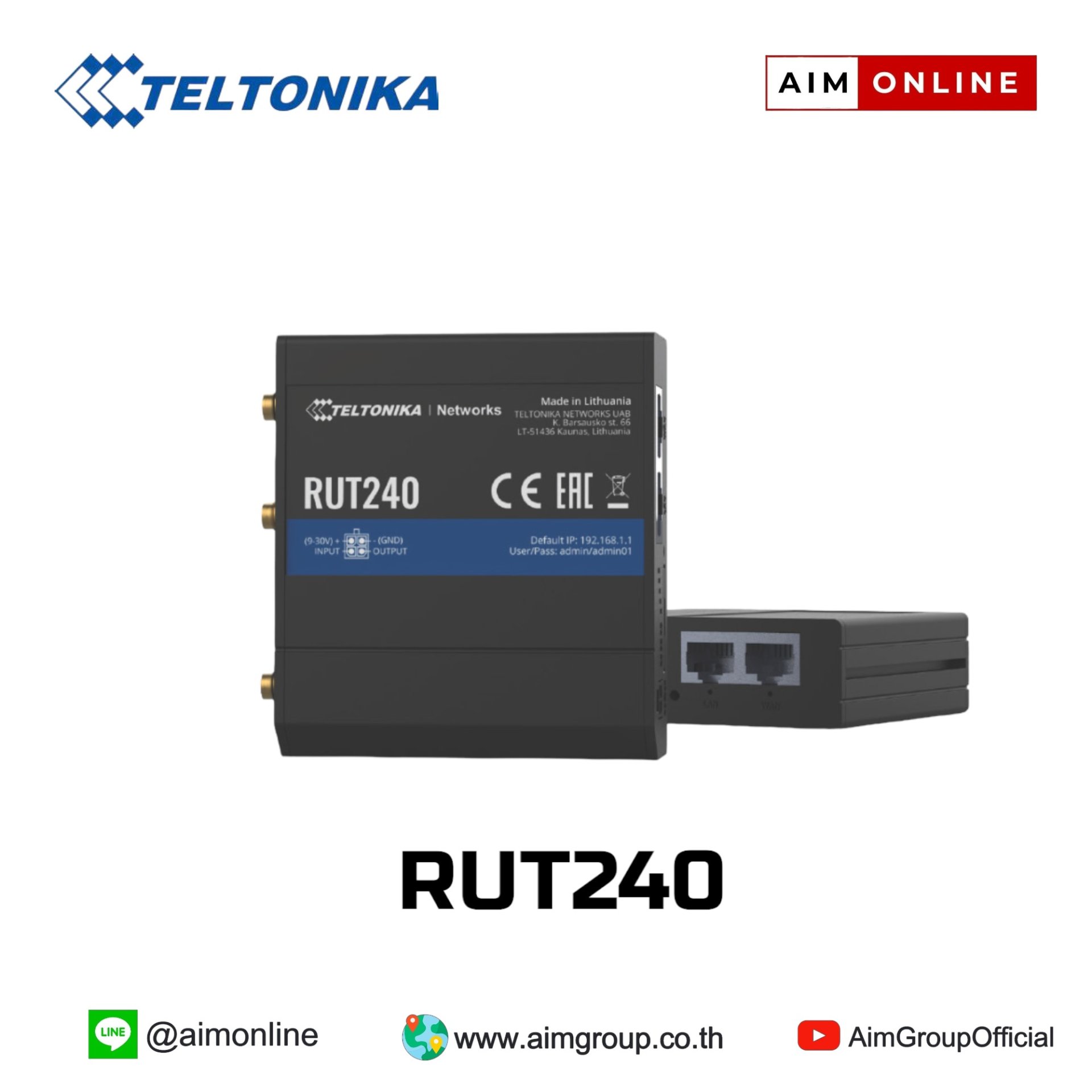 TELTONIKA RUT240 4G Router ราคาพิเศษ 7,850.- จัดส่งฟรี - aimgroup
