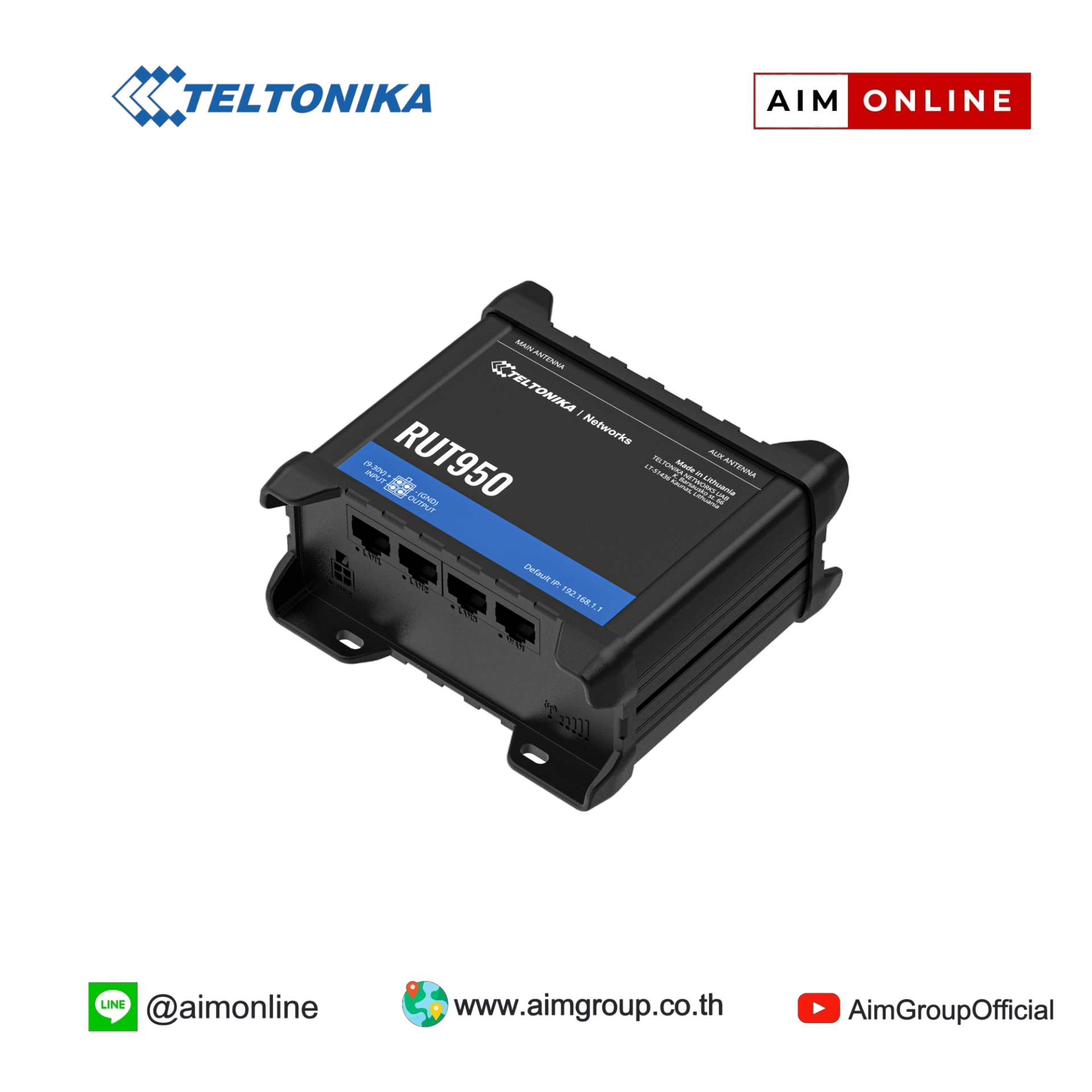 RUT950 LTE 4G Router เราท์เตอร์ 2 ซิม ราคา 9,150.- - aimgroup