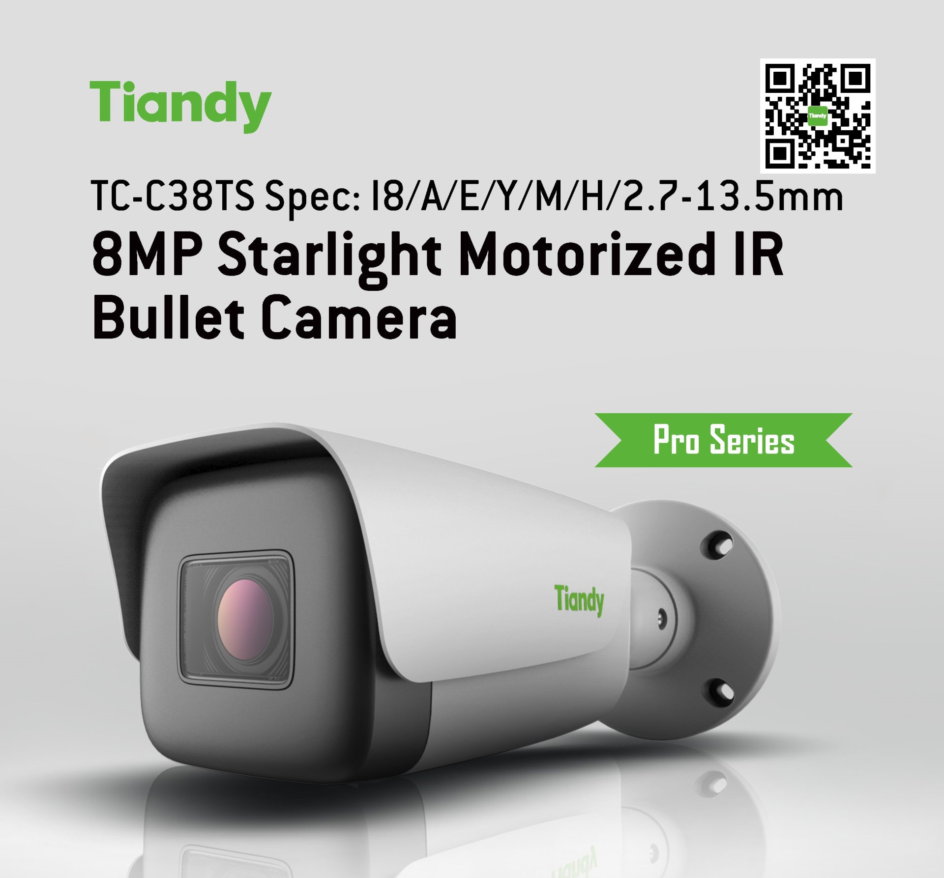 TC-C38TS Tiandy 8MP Starlight Motorized IR Bullet Camera - aimgroup