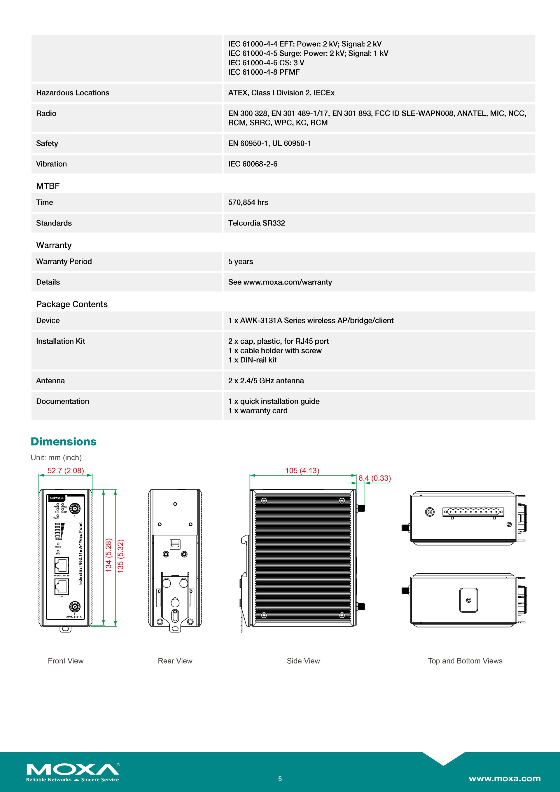 Moxa Industrial Access Point AWK-3131A-US - aimgroup